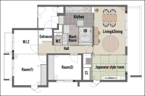 優しさと丸みを帯びた和の空間 - マンションリノベーション事例｜SUVACO(スバコ)